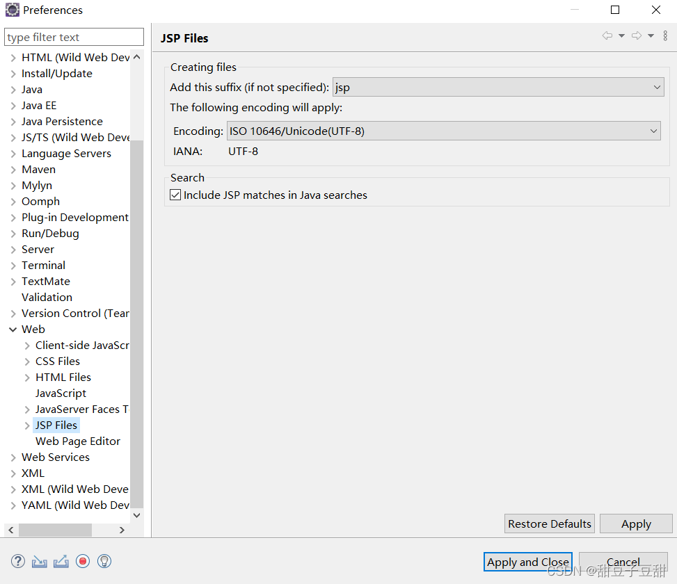 eclipse新建jsp页面的时候，将默认编码ISO改成UTF-8_eclipse怎么把iso改成utf-CSDN博客