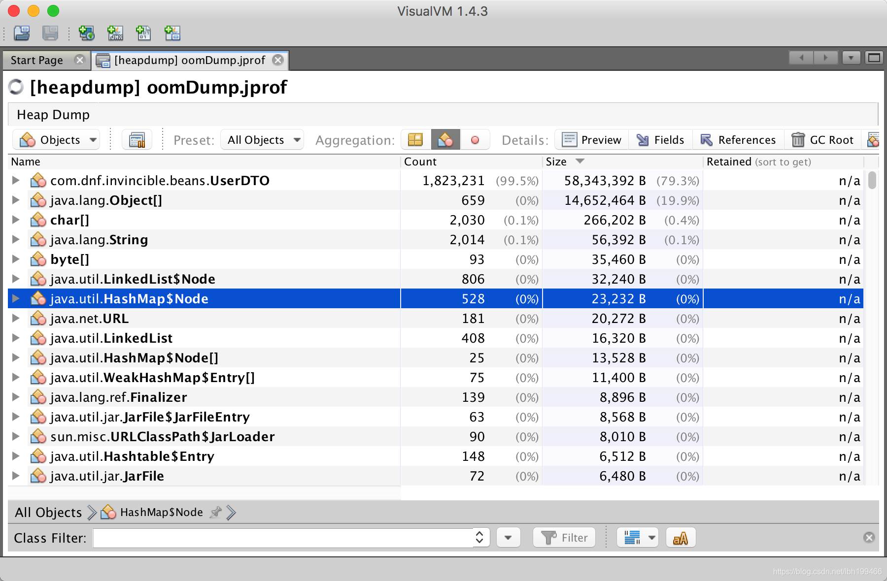 VisualVM分析一次OOM_visualvm分析dump文件-CSDN博客