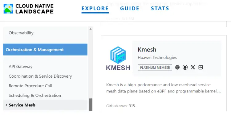 Kmesh进入CNCF云原生全景图，实现网格治理sidecarless化_云原生_华为云开发者联盟-华为开发者空间