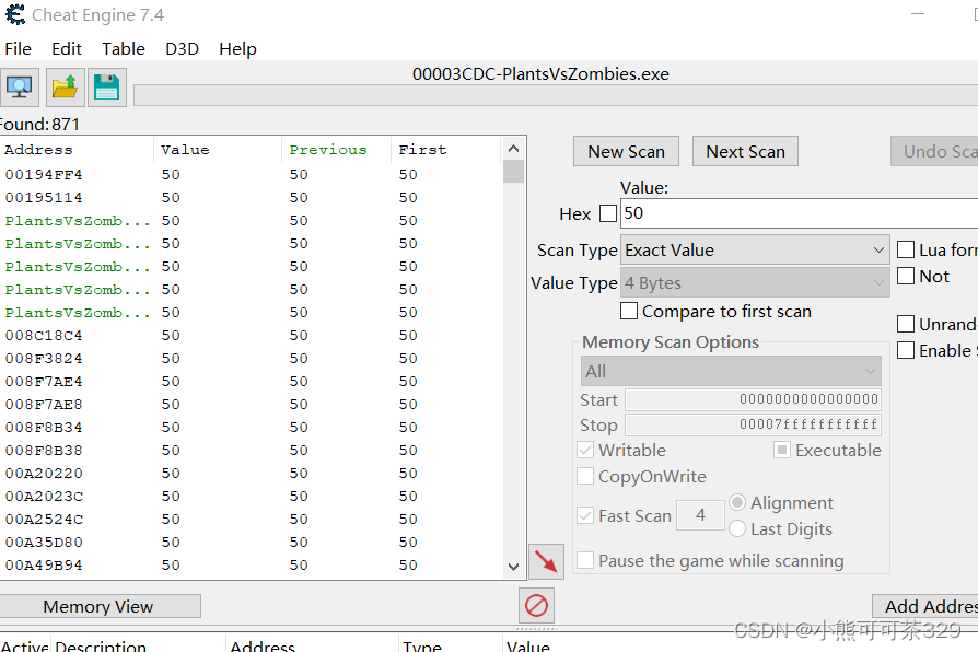 使用CE分析植物大战僵尸初级教程_植物大战僵尸ce-CSDN博客