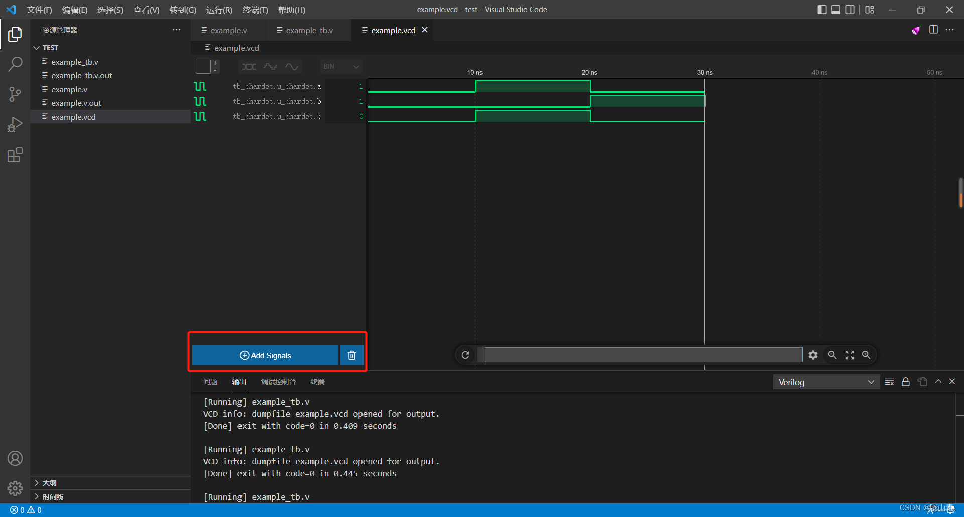 实现VScode编译Verilog并查看波形图_vscode iverilog-CSDN博客