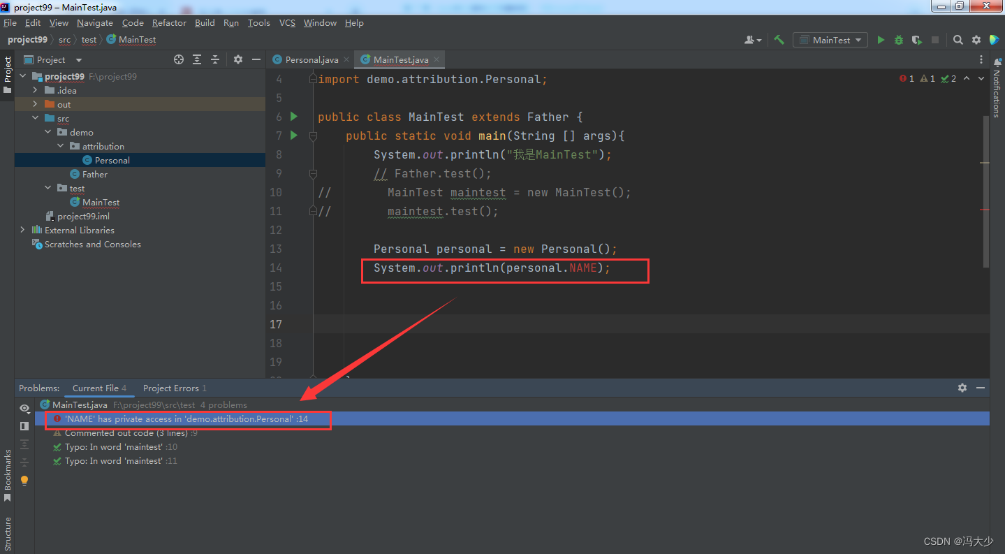 Java 修饰符 private、default、protected、public 的应用实例 (属性)_代码举例说明访问修饰符private、default级别-CSDN博客