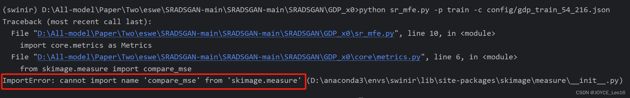 ImportError: cannot import name ‘compare_mse‘ from ‘skimage.measure‘_scikit-image 0.15.0-CSDN博客