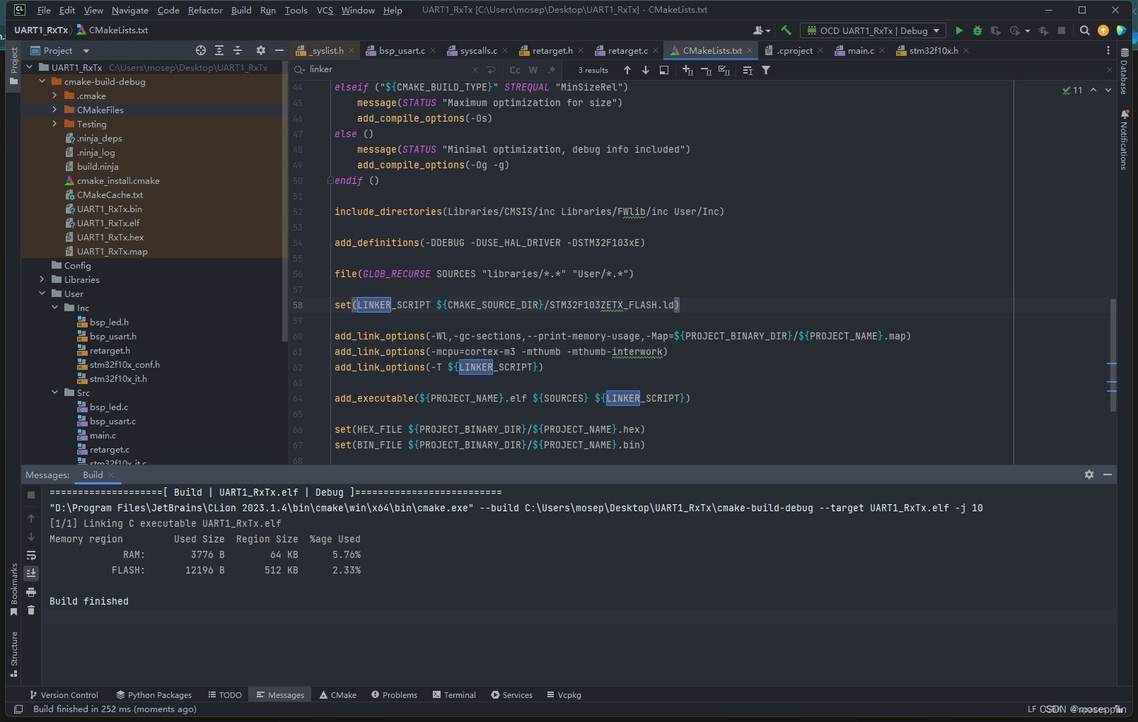 CLion 野火STM32 工程 printf问题_clion stm32 printf-CSDN博客