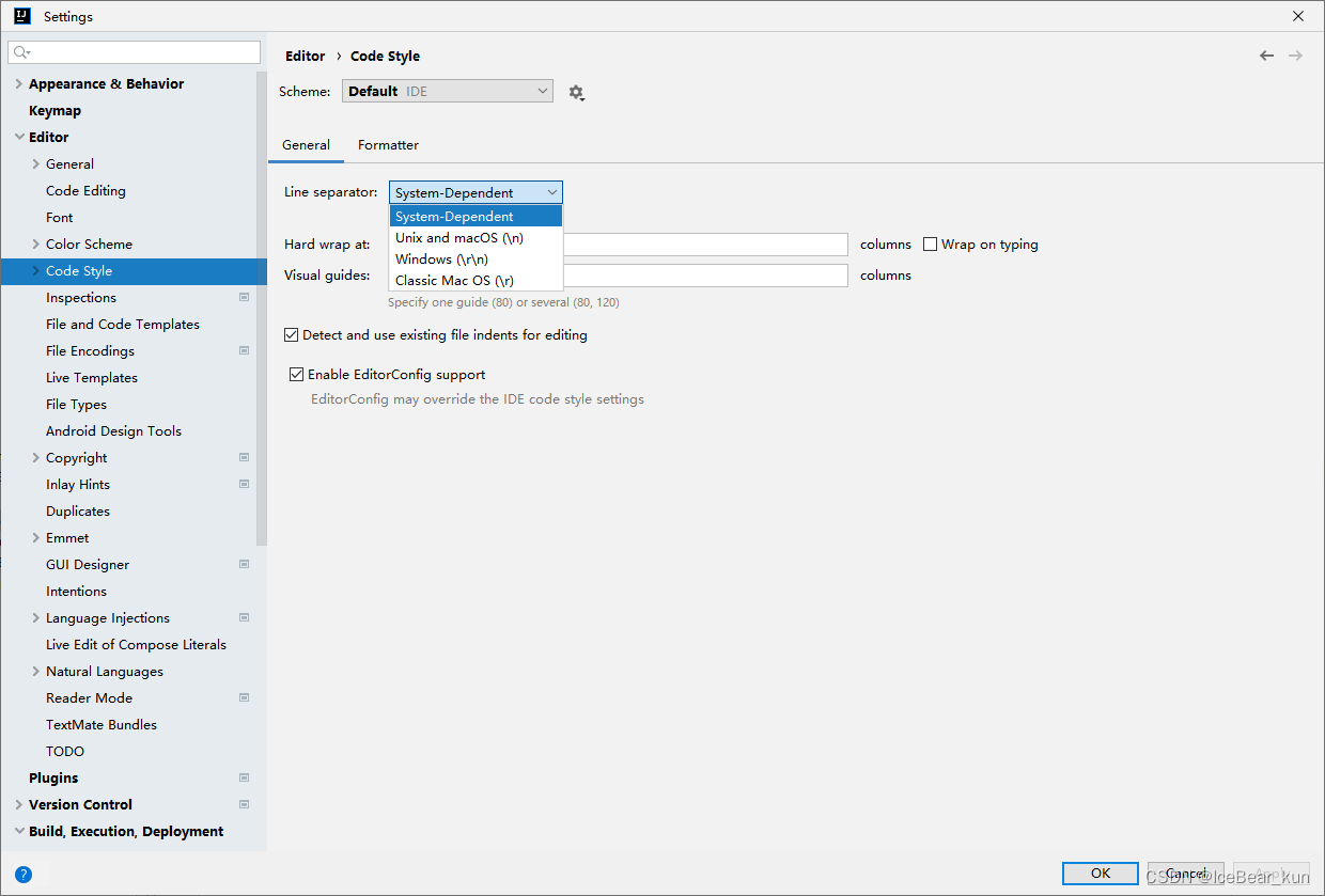 IDE 的 text file encoding 设置为 UTF-8； IDE 中文件的换行符使用 Unix 格式，不要使用 Windows 格式_ide 的 text file ...