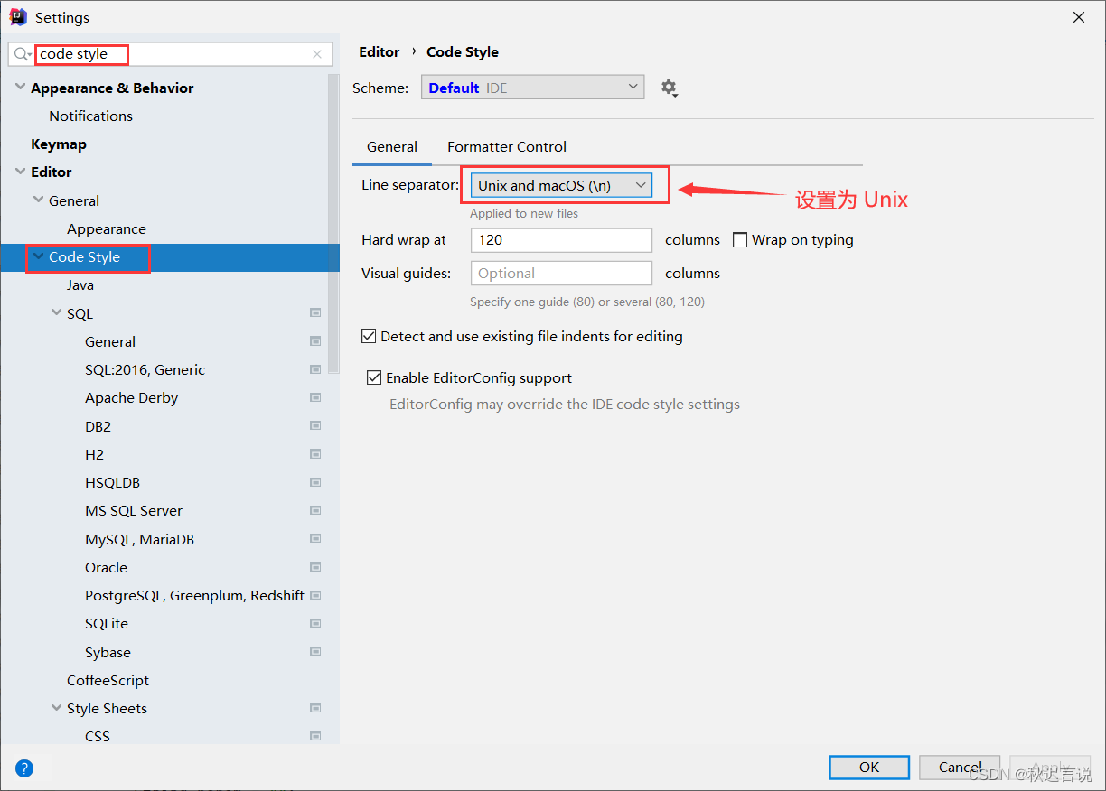 IDE 的 text file encoding 设置为 UTF-8； IDE 中文件的换行符使用 Unix 格式，不要使用 Windows 格式。_ide 的 text file ...