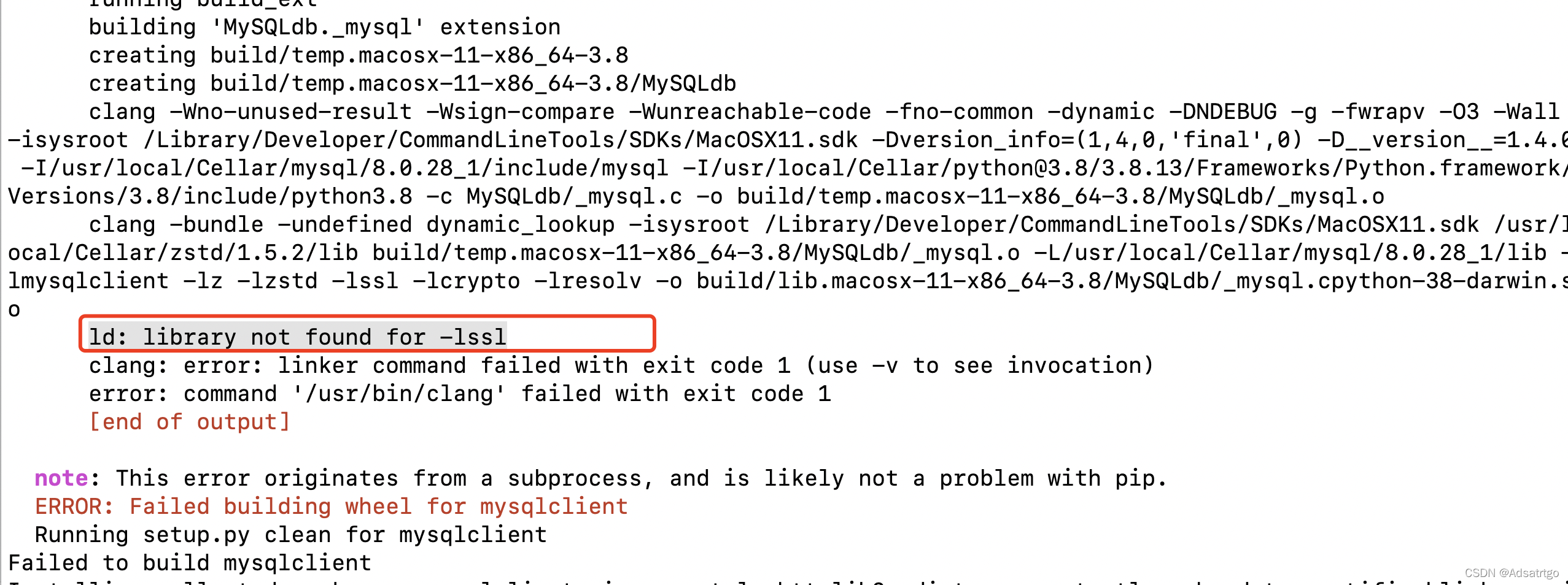 python3 安装mysqlclient解决报错记录_running setup.py install for mysqlclient ... error-CSDN博客
