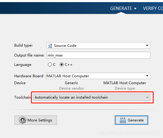 matlab2018b 转c++时报错_the specified code generation target is configured ...