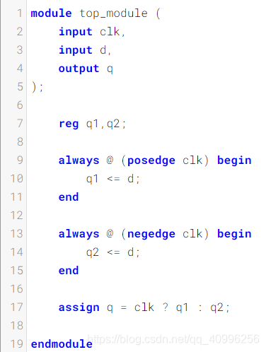 HDLBits-Dual-edge triggered flip-flop_double-edge-triggered flip-flops rfid-CSDN博客