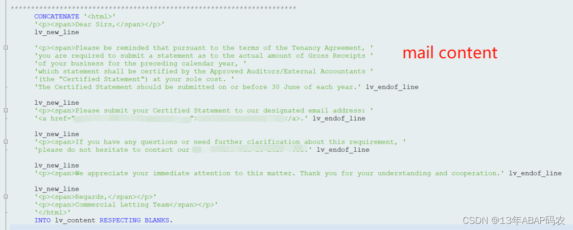 Abap 发送带有附件的html格式的邮件即有超链接abap Html Csdn博客