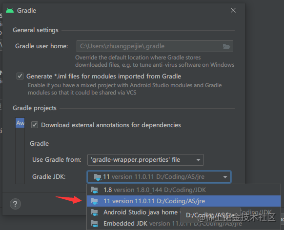 【AS】Error：Android Gradle plugin requires Java 11_but the current agp ...