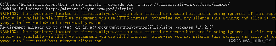 python报错WARNING: You are using pip version 19.2.3, however version 23.3.1 is available.-CSDN博客