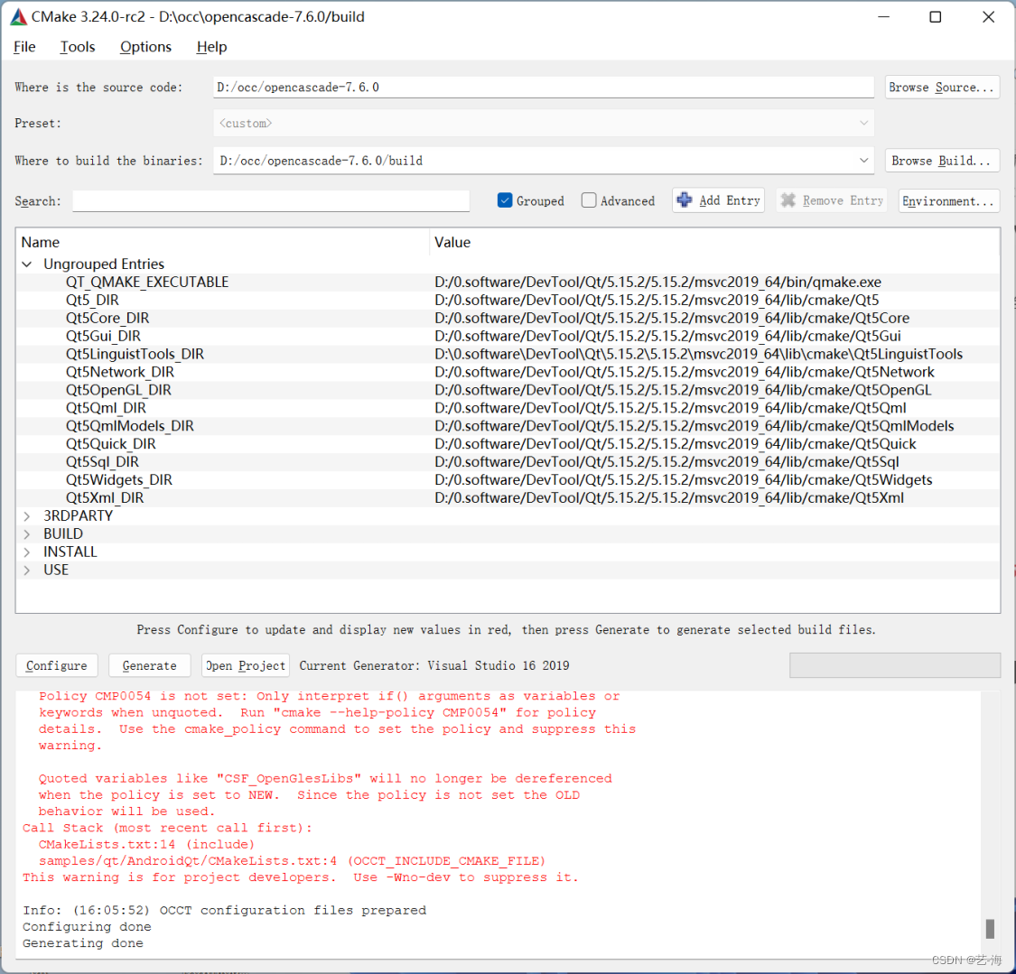 Windows occ(OpenCascade)编译 (occ+vtk+qt+cmake示例)_occ编译-CSDN博客