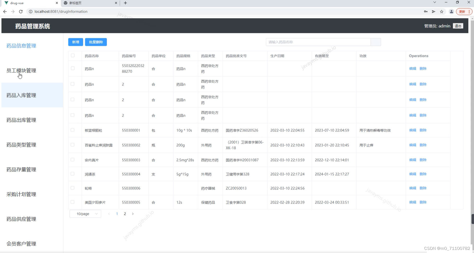 基于javaweb+mysql的springboot药品管理系统(java+springboot+vue+mybatis+maven+mysql)-CSDN博客