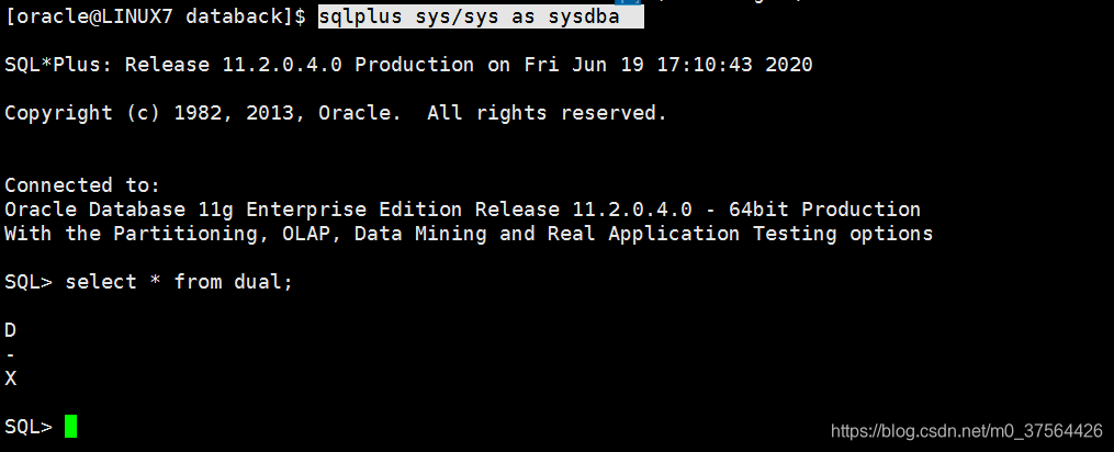 Linux上登陆oracle并导入dmp文件。 sqlplus登录_linux oracle sqlplus登录-CSDN博客