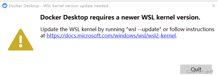 Windows10下docker安装及遇到的问题并且在docker快速部署onlyoffice_docker desktop requires a newer wsl kernel ...