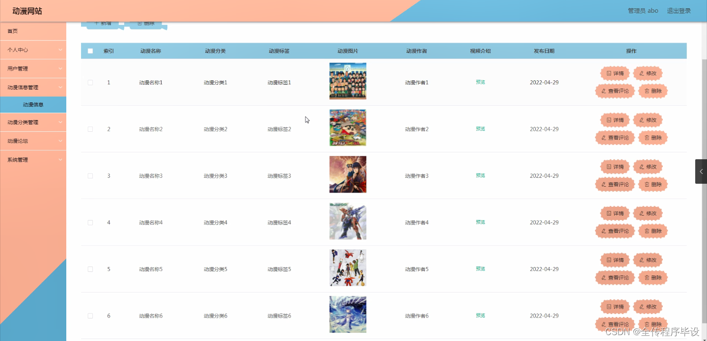 Java计算机毕业设计动漫网站（附源码springboot开题论文部署）做一个动漫搜索网页毕设 Csdn博客 
