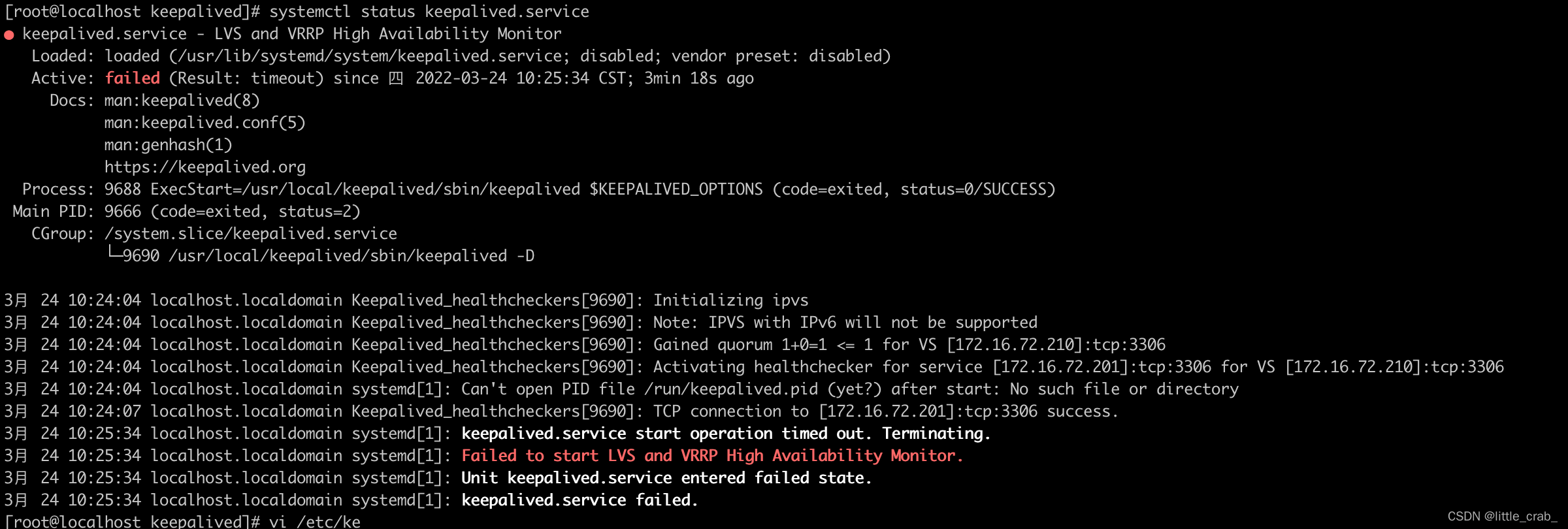 Can‘t open PID file /run/keepalived.pid (yet?) after start: No such file or directory_keepalived ...