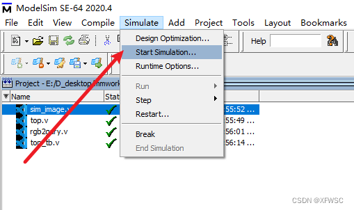 FPGA图像处理功能仿真，Modelsim联合Matlab_fpga仿真-CSDN博客