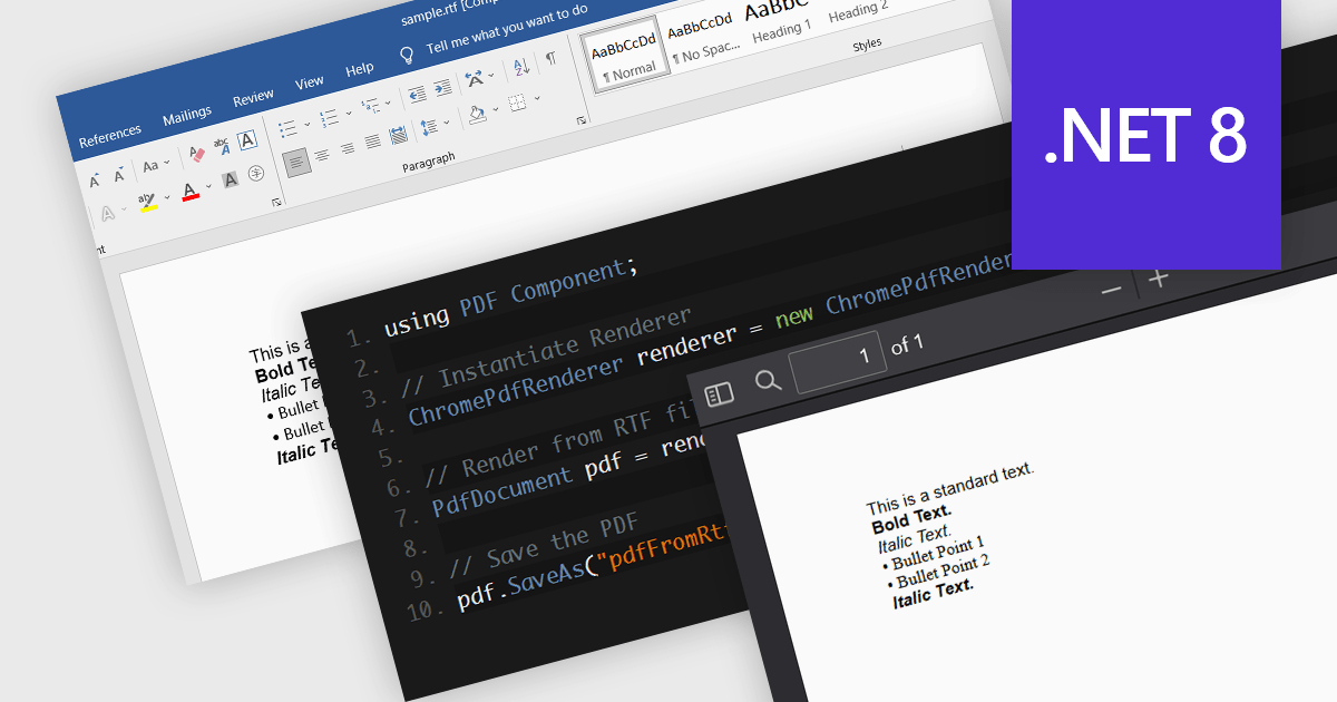 .NET8中将RTF文件转换为PDF格式-IronPDF for .NET_。net8把word转成pdf-CSDN博客