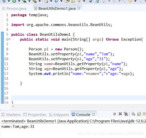 Person类为一个标准的JavaBean类，请设计一个程序，要求使用BeanUtils工具为Person对象赋值。_设计一个程序使用beanutils工具为person对象赋值-CSDN博客