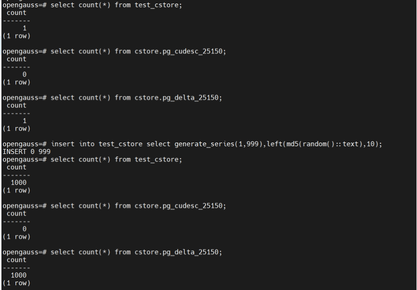 【openGauss/MogDB列存表的delta表测试】_opengauss创建delta表-CSDN博客