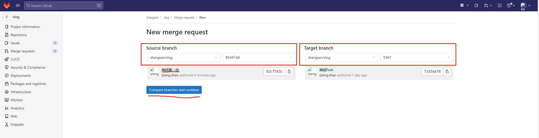 Gitlab中merge request操作说明_gitlab merge request-CSDN博客