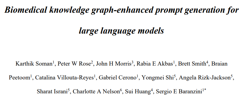 Biomedical knowledge graph-enhanced prompt generation for large language models-CSDN博客