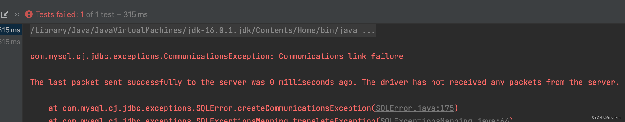 com.mysgl.cj.jdbc.exceptions.CommunicationsException:Communications link failure报错-CSDN博客