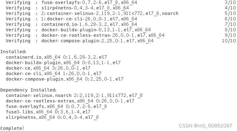 Error downloading packages: docker-buildx-plugin-0.13.1-1.el7.x86_64: [Errno 256] No more ...