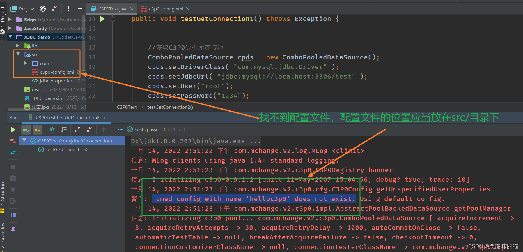 使用C3P0连接Mysql数据库小bug_01_c3p0连接池配置连接不上mysql-CSDN博客