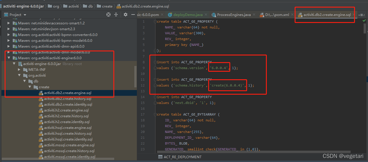 engine.ActivitiException: Could not update Activiti database schema: unknown version from ...