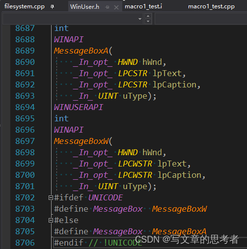 编译与预处理：理解UNICODE宏对MessageBox的影响-CSDN博客
