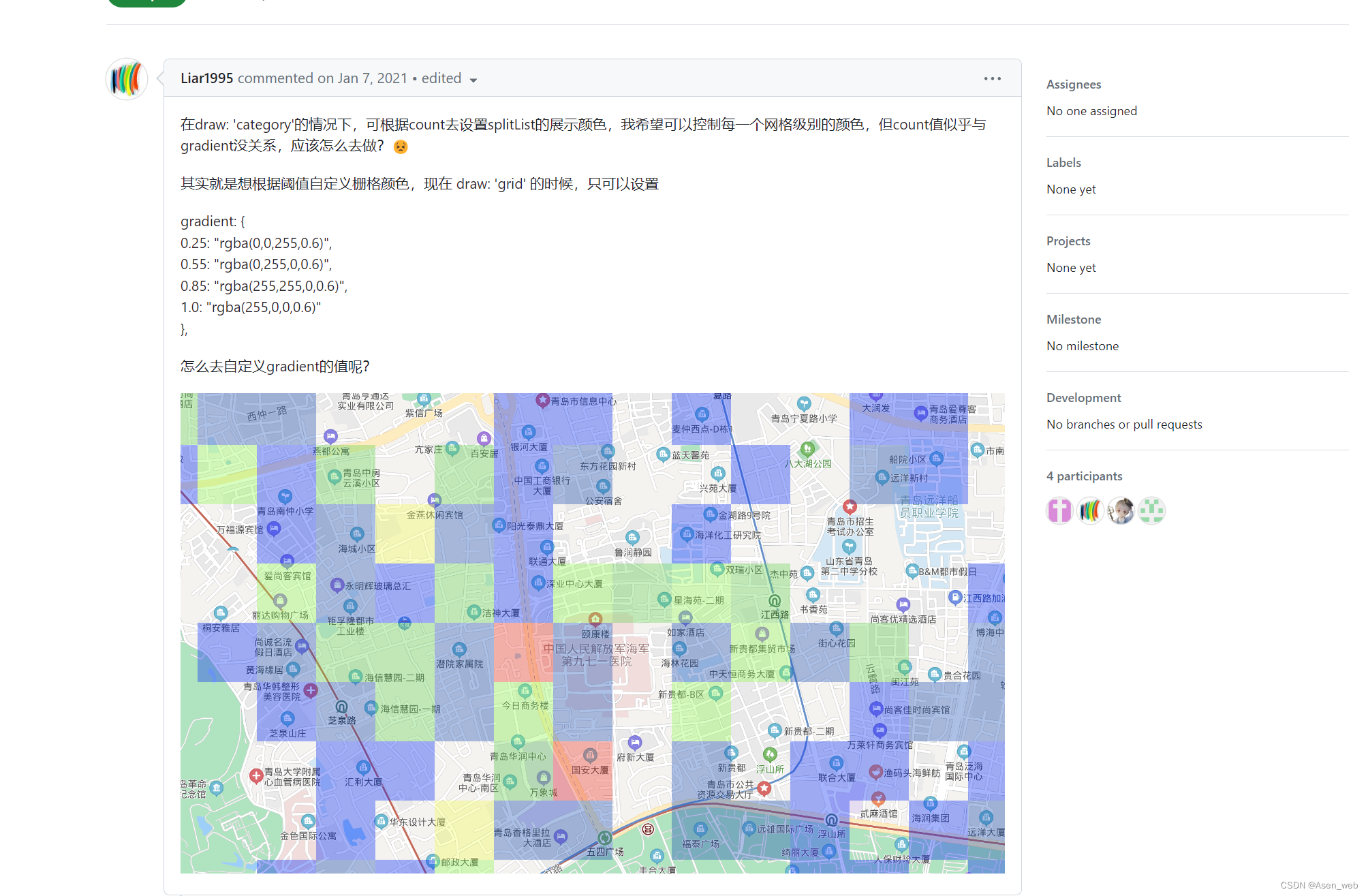 解决关于 Mapv - 地理信息可视化开源库 使用网格热力图时 gradient属性只能设置[0,1]的渐变色，无法满足通过值区间来定义网格颜色的问题_热力图 gradient-CSDN博客