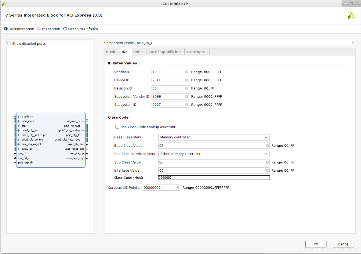 PCIE学习笔记（四）Xilinx FPGA PCI Express 硬核配置_pcie block location-CSDN博客