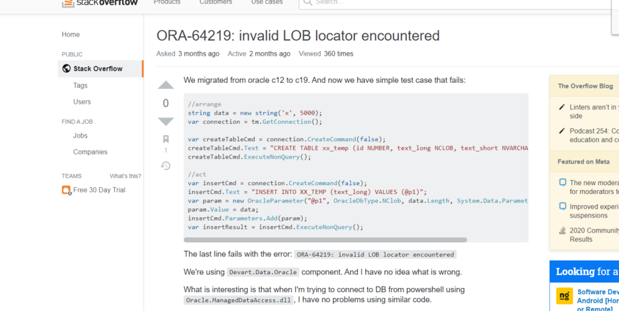 ORA-64219: 遇到无效的 LOB 定位符-CSDN博客