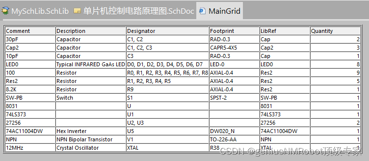 AD16元件清单示例-CSDN博客