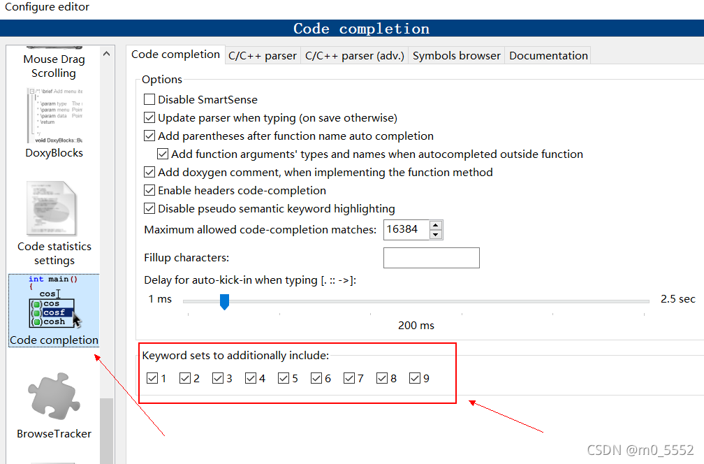 Code::Blocks V20.03版本设置库函数代码补全_怎么查看codeblock自带的库函数-CSDN博客