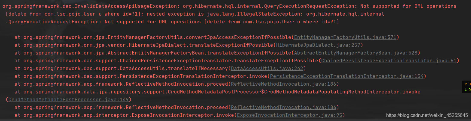 springData jpa中@Query的delete删除出现问题_not supported for dml operations [delete from-CSDN博客