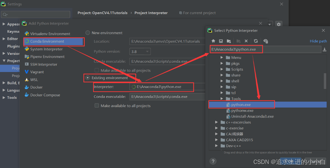 pycharm中使用Anaconda中的虚拟坏境时进行opencv不提示相关问题解决方式：_anconda里安装opencv4.4显示当前渠道找不到-CSDN博客