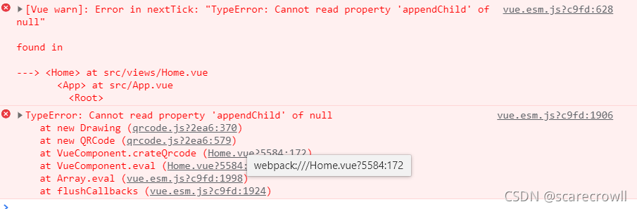 vue项目使用qrcodejs2遇到Cannot read property ‘appendChild‘ of null“_vue ...