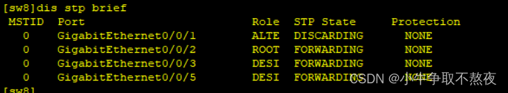 三种生成树（STP,RSTP,MSTP)的基本配置（自我理解）_stp instance 0 root primary-CSDN博客
