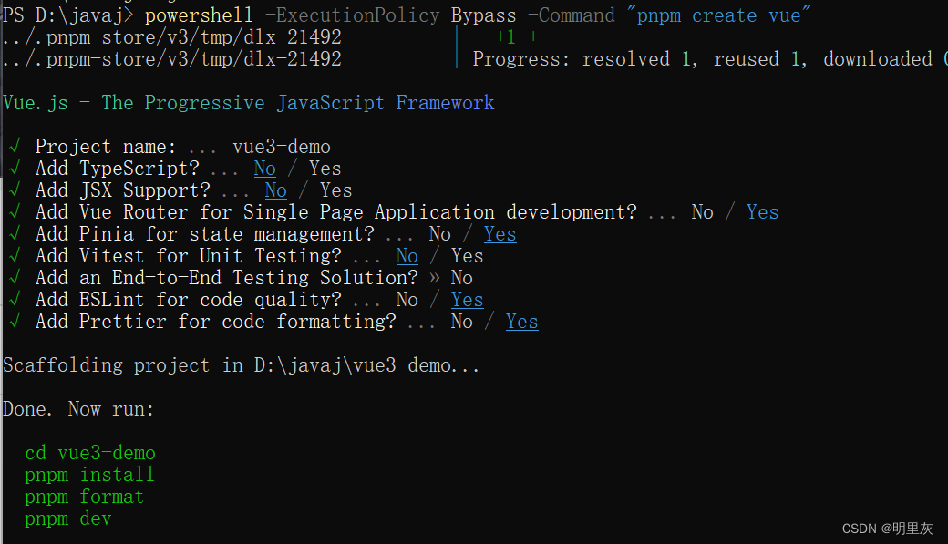pnpm创建Vue2或Vue3项目，及其过程中出现错误：pnpm无法加载文件，因为在此系统上禁止运行脚本（pnpm create vue指令的错误）_pnpm vue2-CSDN博客