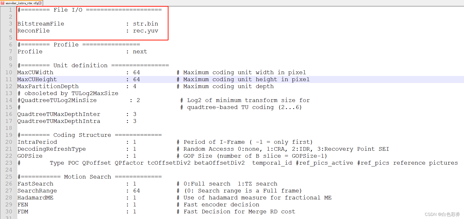 Linux & Windows VTM编解码器命令_vtm怎么编写yuv的cfg配置文件-CSDN博客