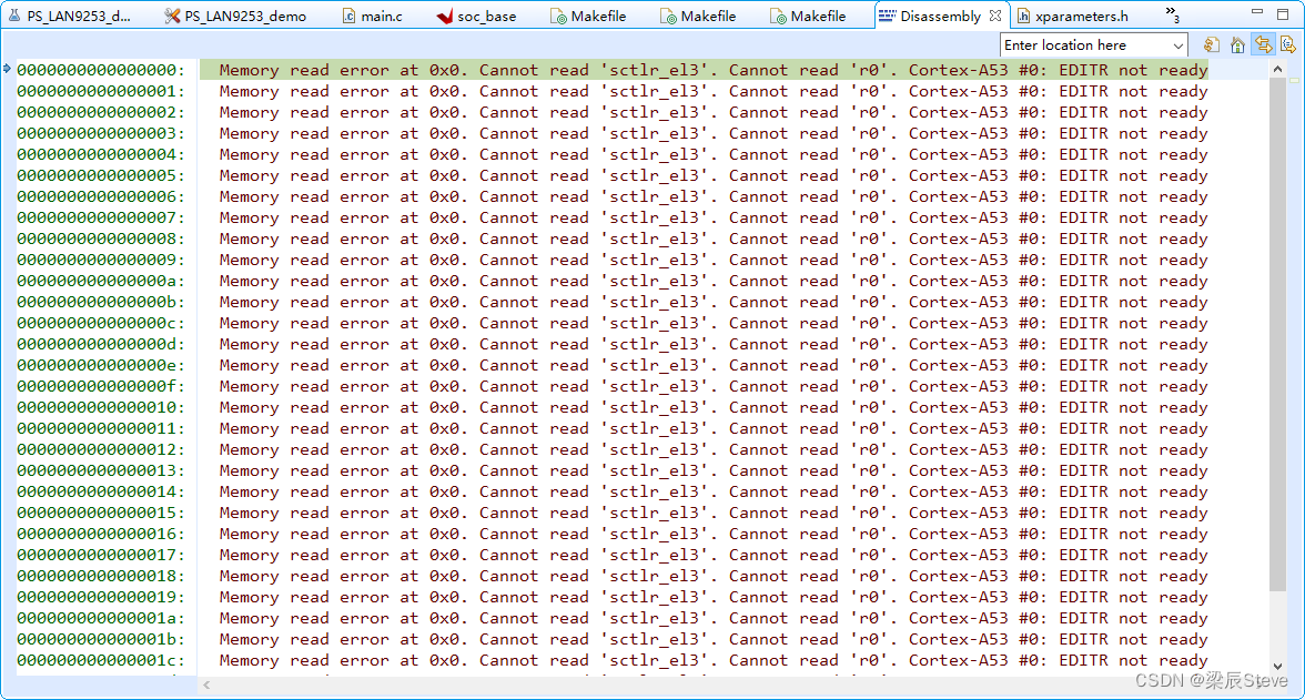 Vitis 2022 debug报错:Memory write error at 0x0, Cortex-A53 #0: EDITR not ready_error while ...