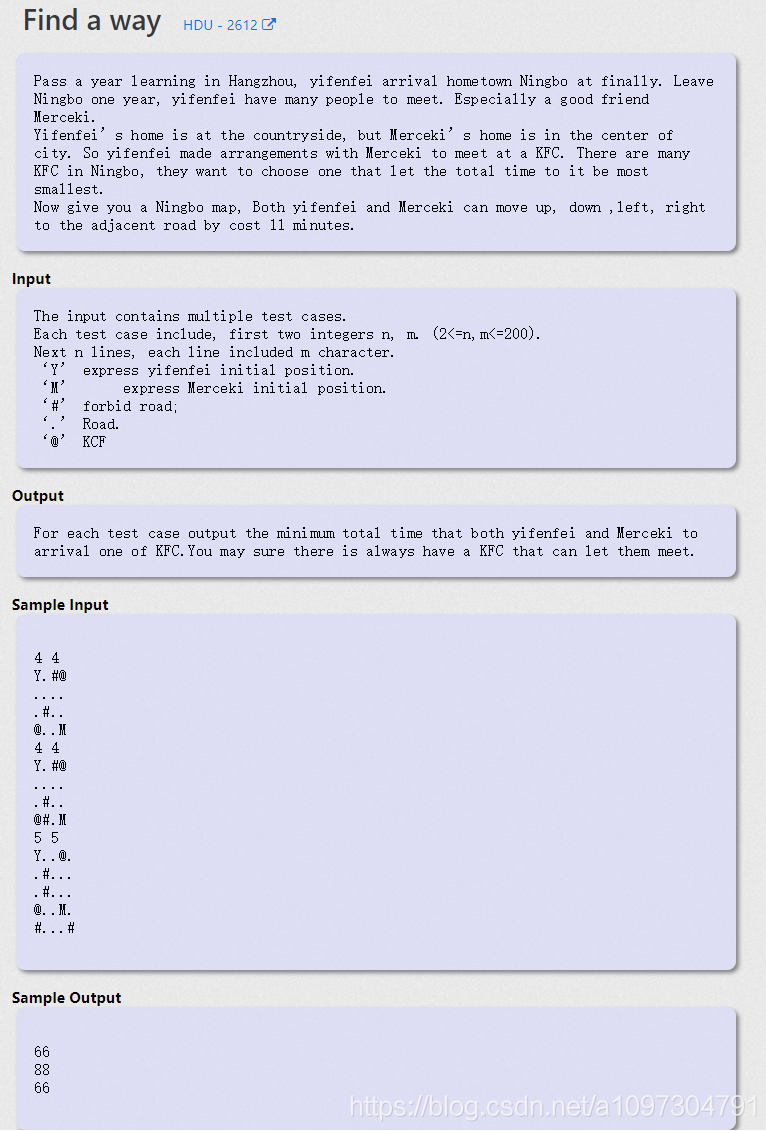 Find a way HDU - 2612 （BFS）-CSDN博客