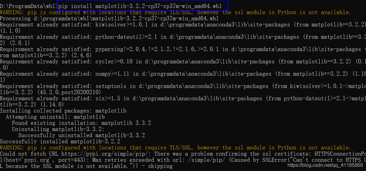 成功解决ImportError: cannot import name ‘ft2font‘ from ‘matplotlib‘_cannot import name 'ft2font ...
