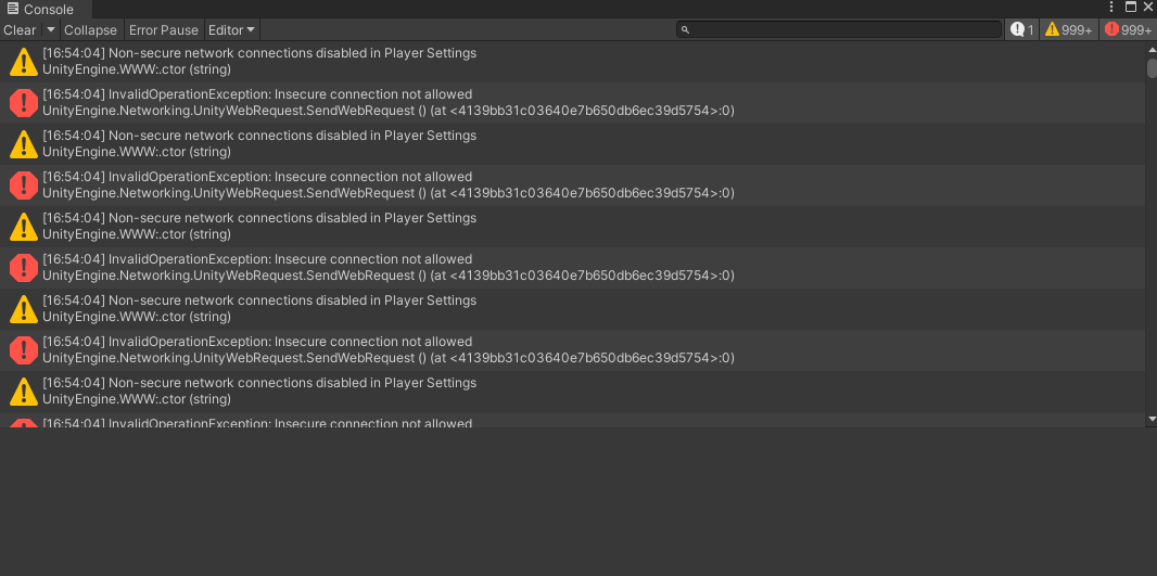 Unity报错:invalidoperationexception Insecure Connection Not Allowed的解决方法 Csdn博客