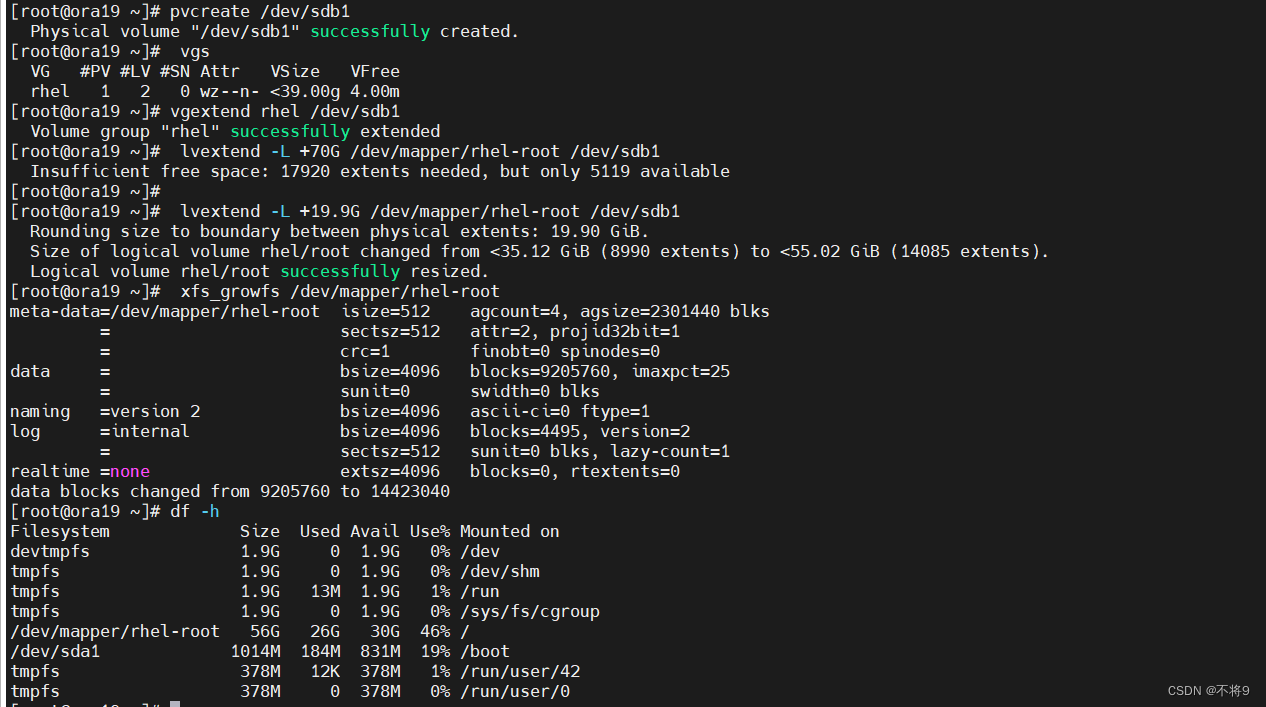 Redhat 扩展/root目录下的磁盘容量_redhat扩展根目录空间-CSDN博客